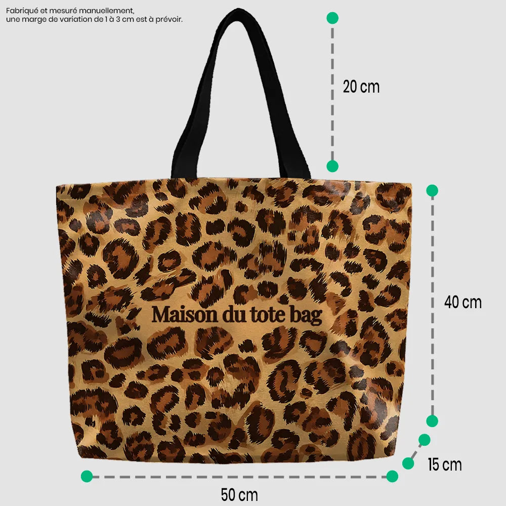 Grand tote bag leopard - Maison du tote bag